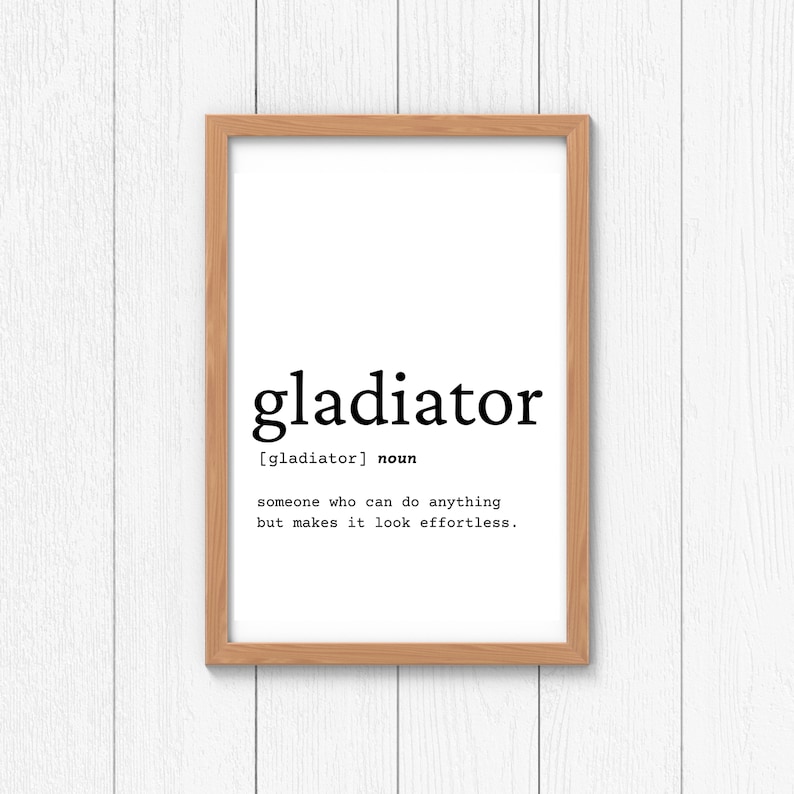 Gladiator Definition Wall Art, Gladiator Gift Idea, Gladiator Digital ...