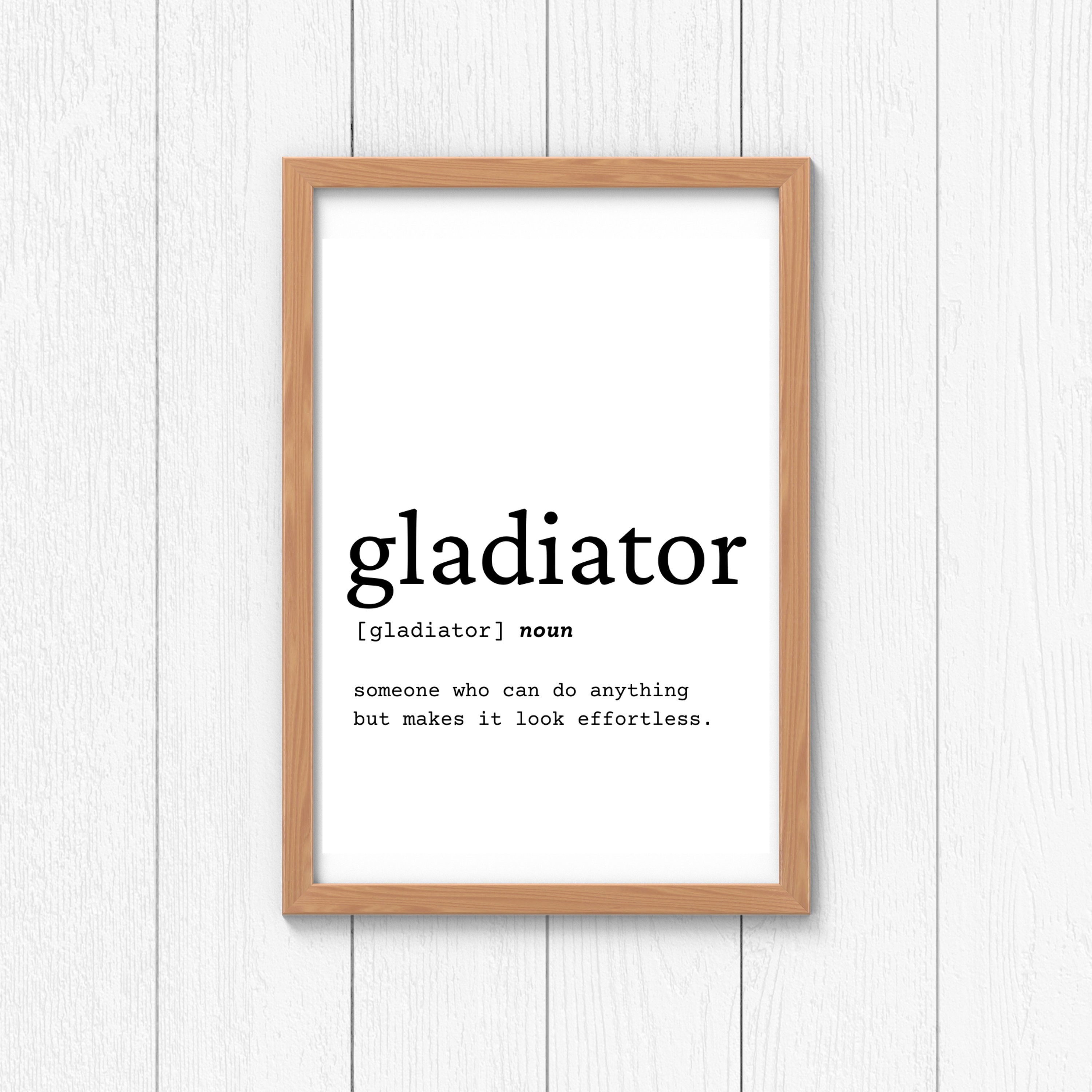 Gladiator Definition Wall Art Gladiator Gift Idea Gladiator - Etsy