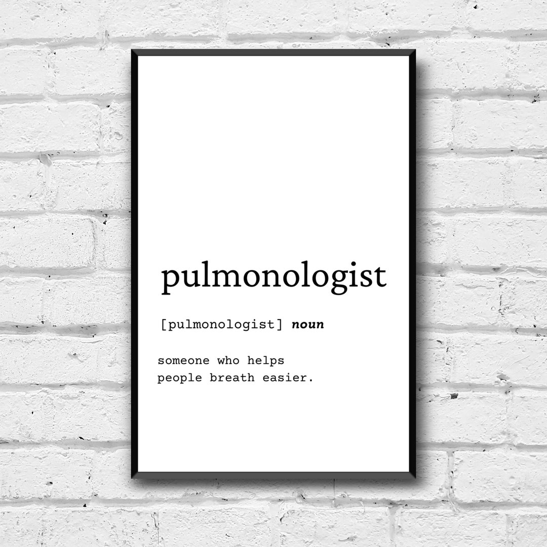Pulmonologist Definition Wall Art, Pulmonologist Gift Idea ...
