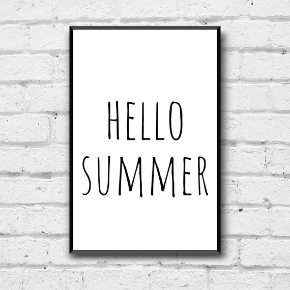 Hello Summer Digital Download Simple Wall Art Digital | Etsy