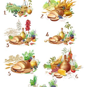 Rustic Charms of Organic Food, Healthy Food Clipart, Agricultural and ...
