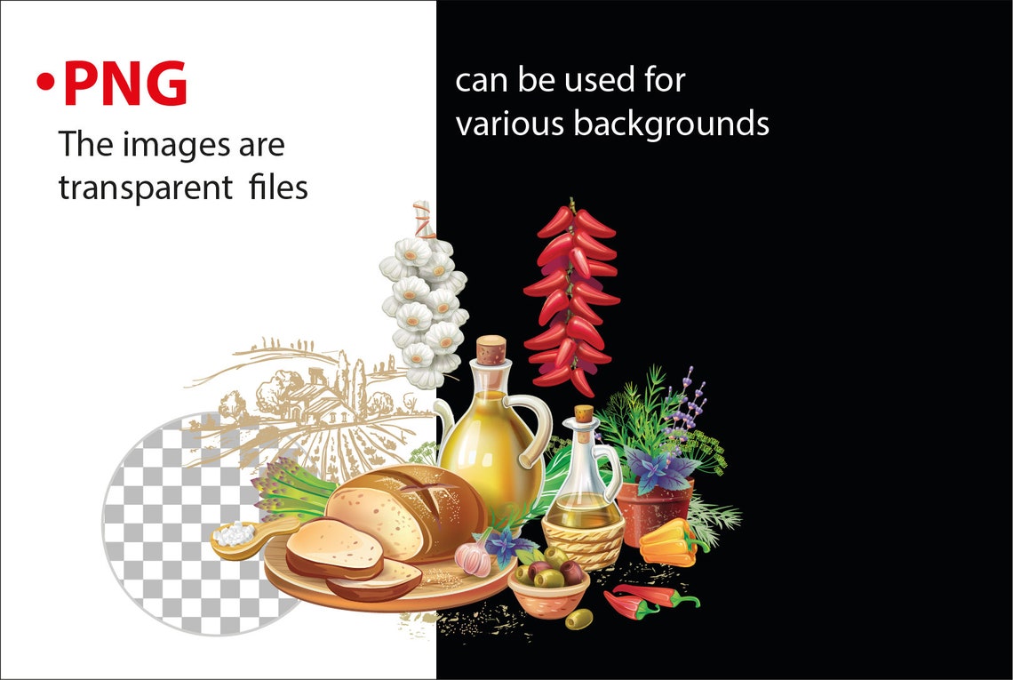 Rustic Charms of Organic Food Healthy Food Clipart - Etsy