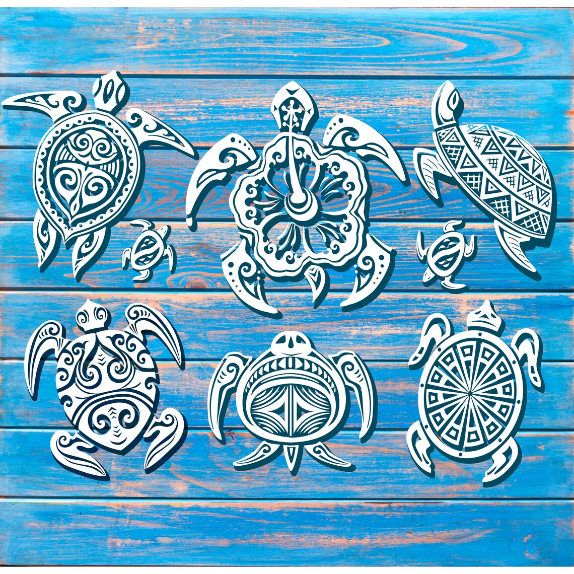 Turtle Clipart Bundle SVG PNG EPS | | Hawaiian Honu Turtle Digital ...