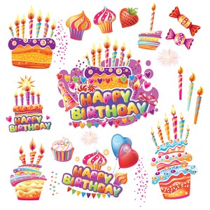 Happy Birthday Digital Clipart, Party Décor, Happy Birthday PNG, EPS - Etsy