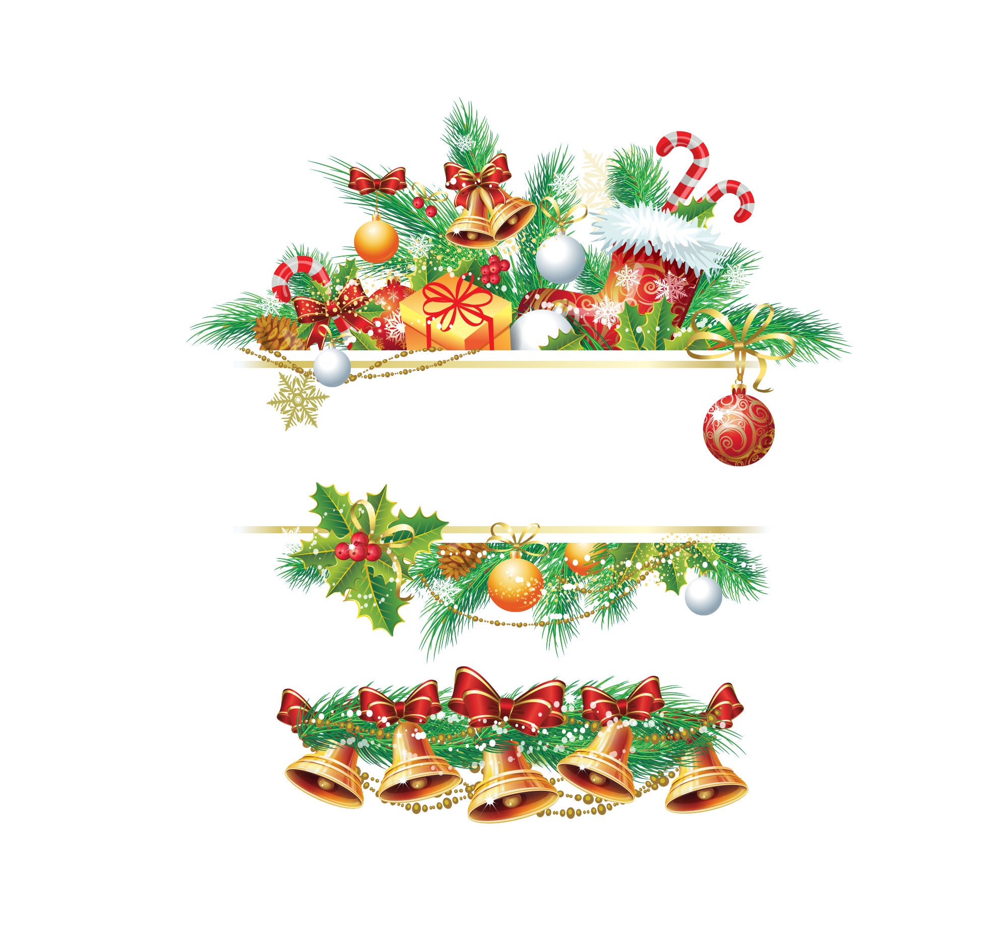 Christmas Border Clipart Christmas Banner Clipart Christmas - Etsy