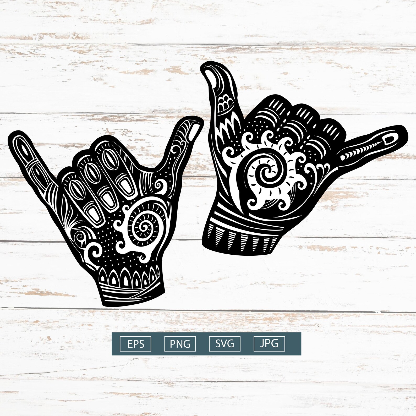 Shaka Clipart, Shaka Hand Gesture Sign, Hang Loose Sign - Etsy