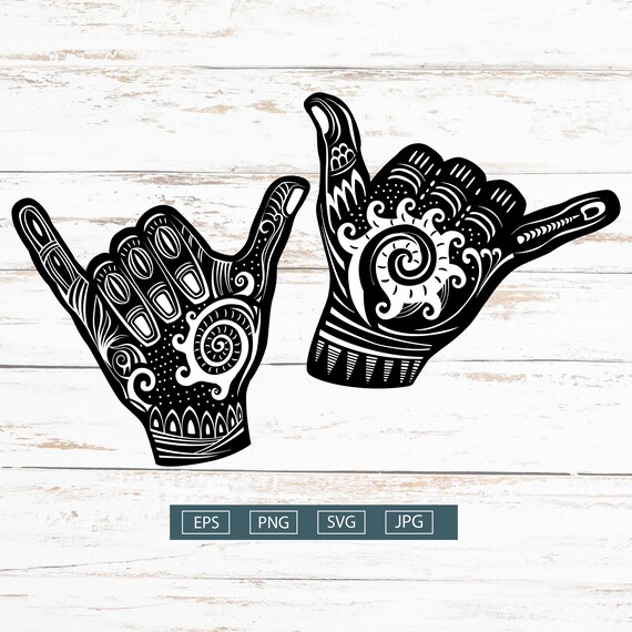 Shaka Clipart Shaka Hand Gesture Sign Hang Loose Sign | Etsy