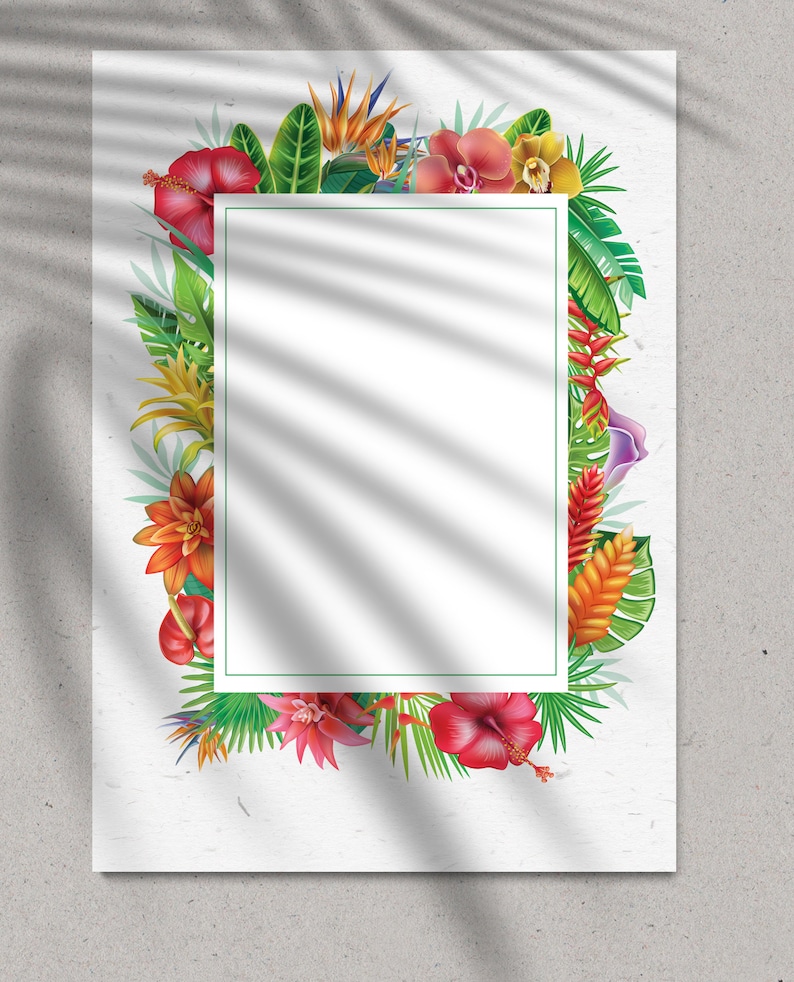 Tropical Paradise | Tropical Frame Design | Plants and Flowers for ...