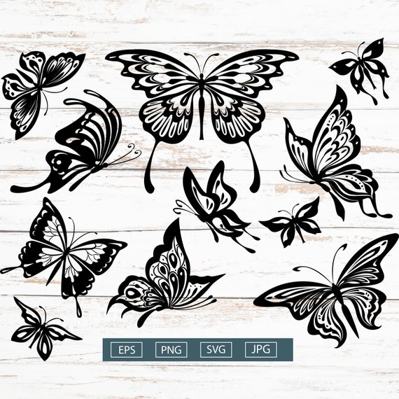 Butterflies Clipart Butterflies Clip Art Butterfly Tattoo - Etsy