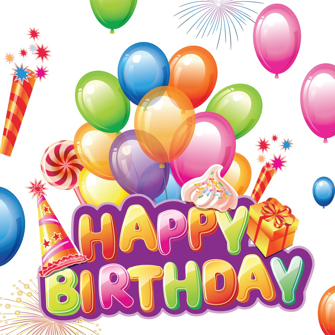 Happy Birthday Digital Clipart, Party Décor, Happy Birthday PNG, EPS - Etsy