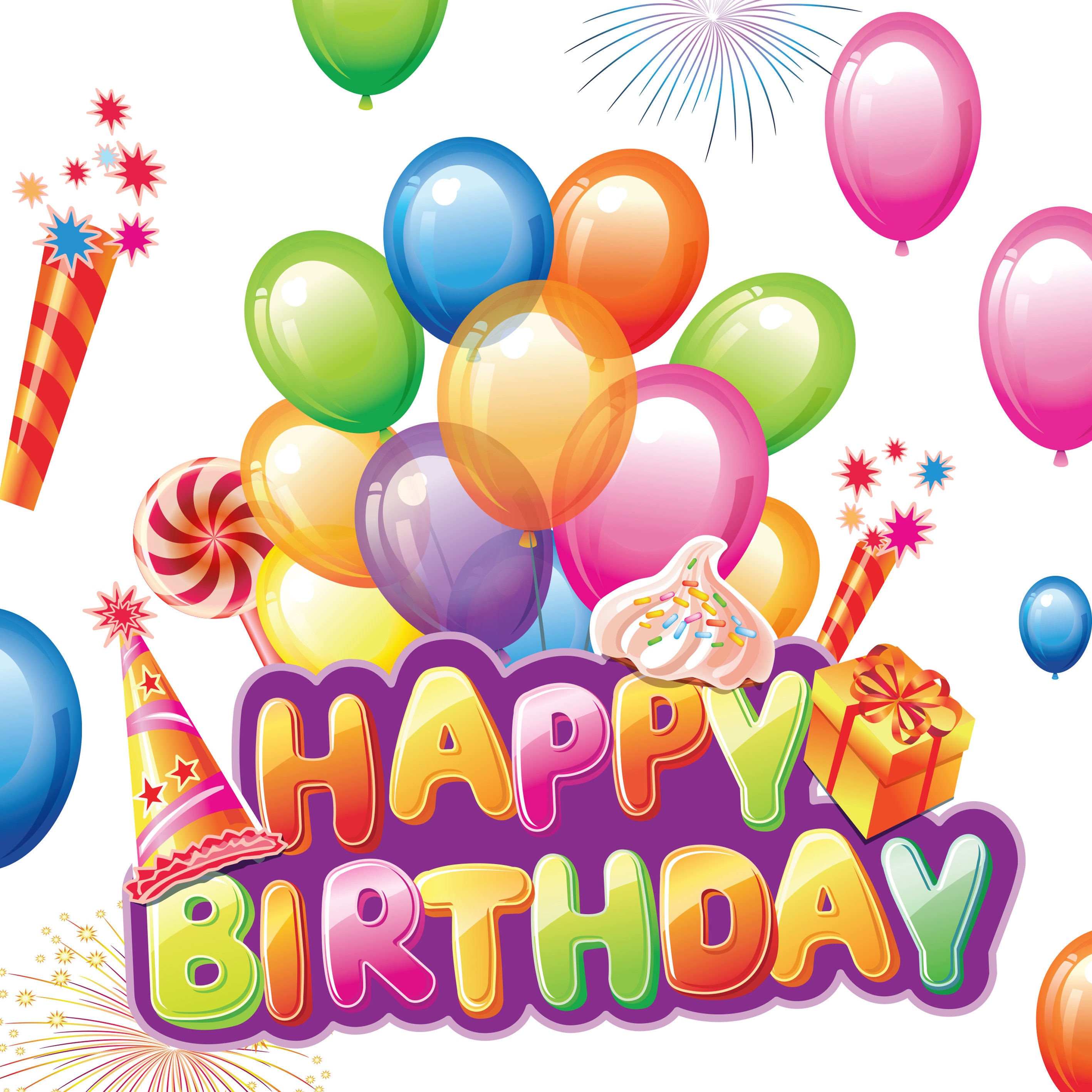 Happy Birthday Digital Clipart, Party Décor, Happy Birthday PNG, EPS - Etsy