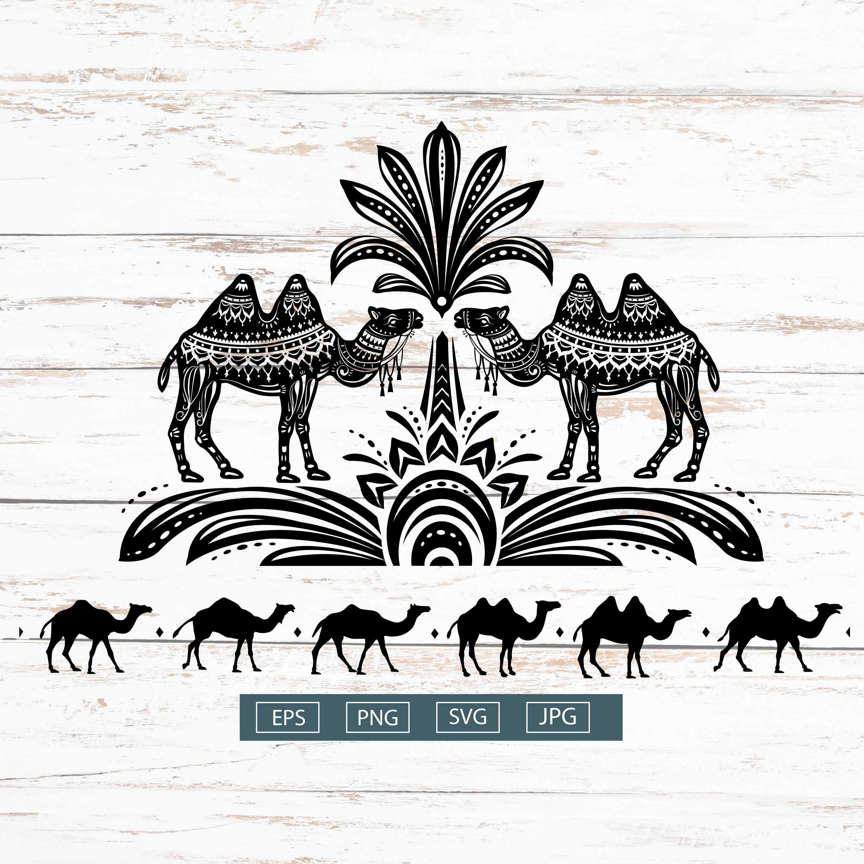Camels Clipart Set, SVG, PNG, EPS, Mandalas Camel, Ethnic Boho Style - Etsy