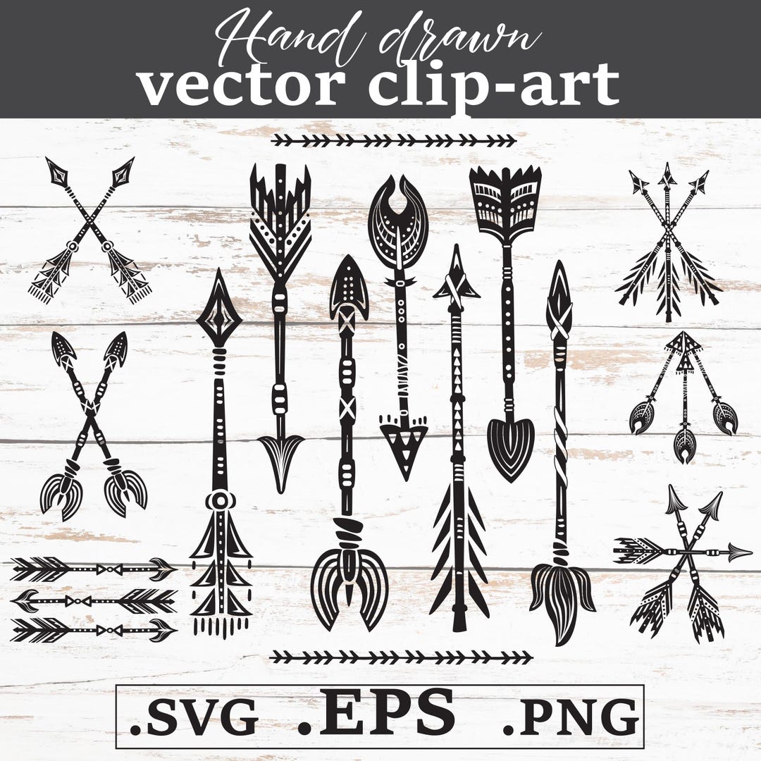 Arrows Clipart Bundle SVG PNG EPS | Color and Black & White Designs ...