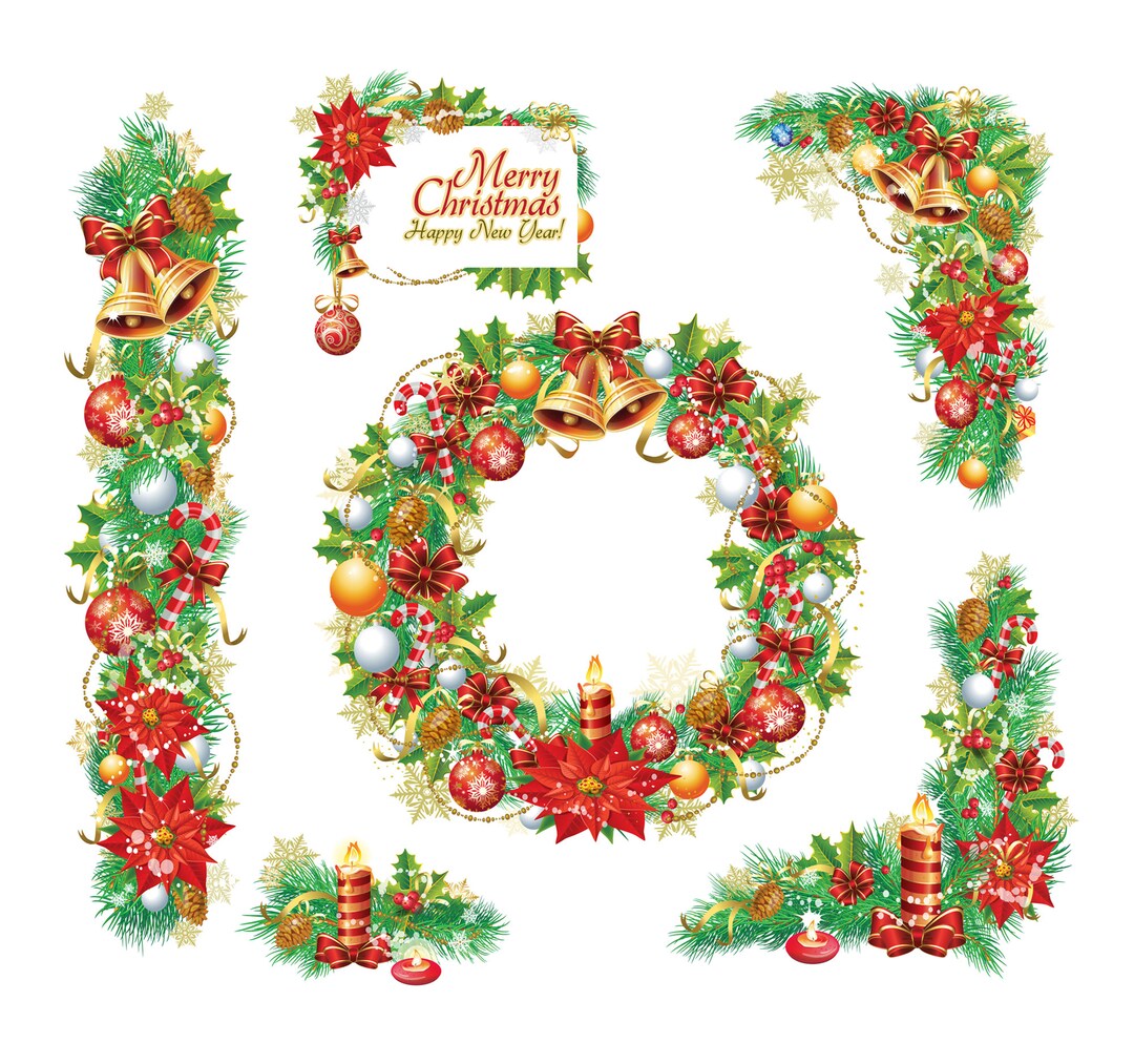 Merry Christmas Digital Clipart, New Year Clip Art, Merry Christmas ...
