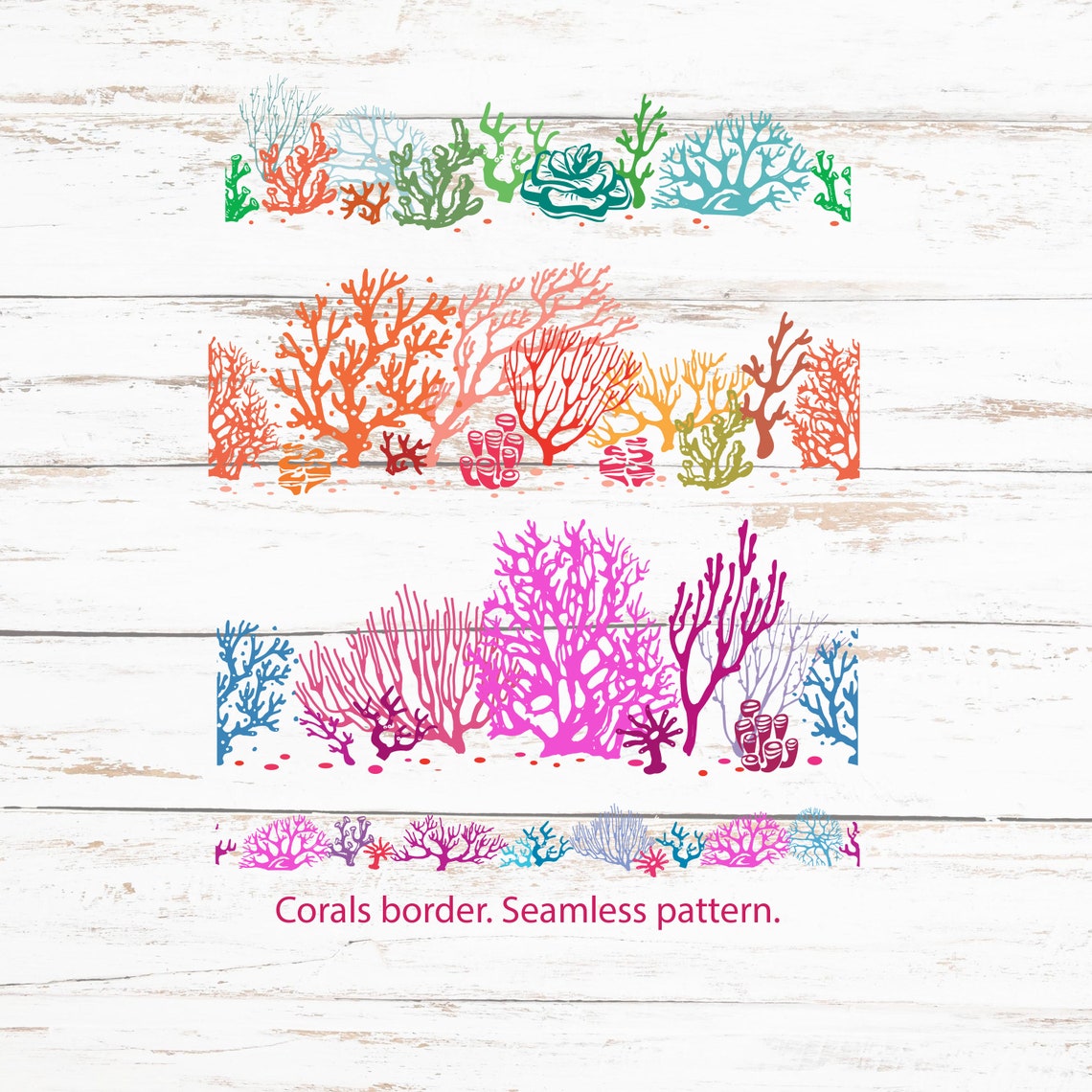 Corals Silhouette Clipart Set Сoral Stencil SVG PNG EPS - Etsy