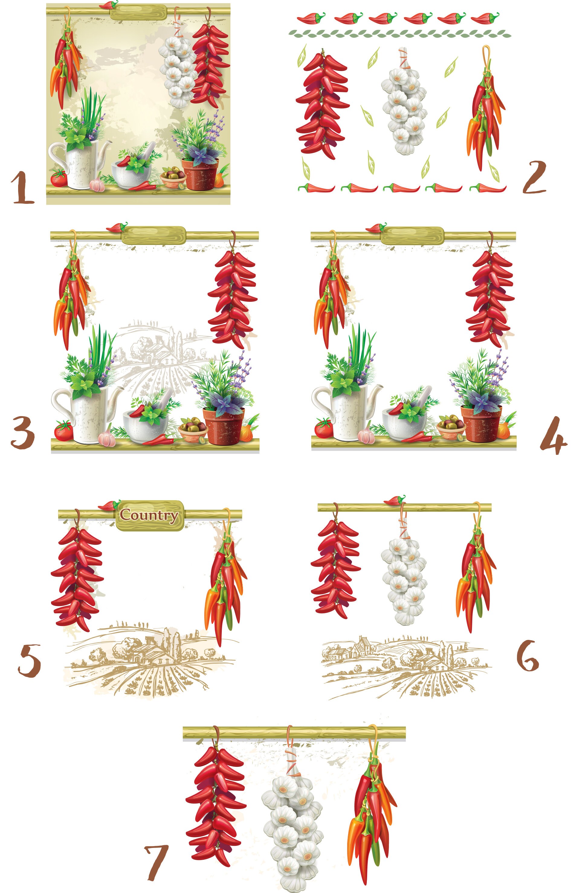 Rustic Charms of Organic Food, Healthy Food Clipart, Agricultural and ...