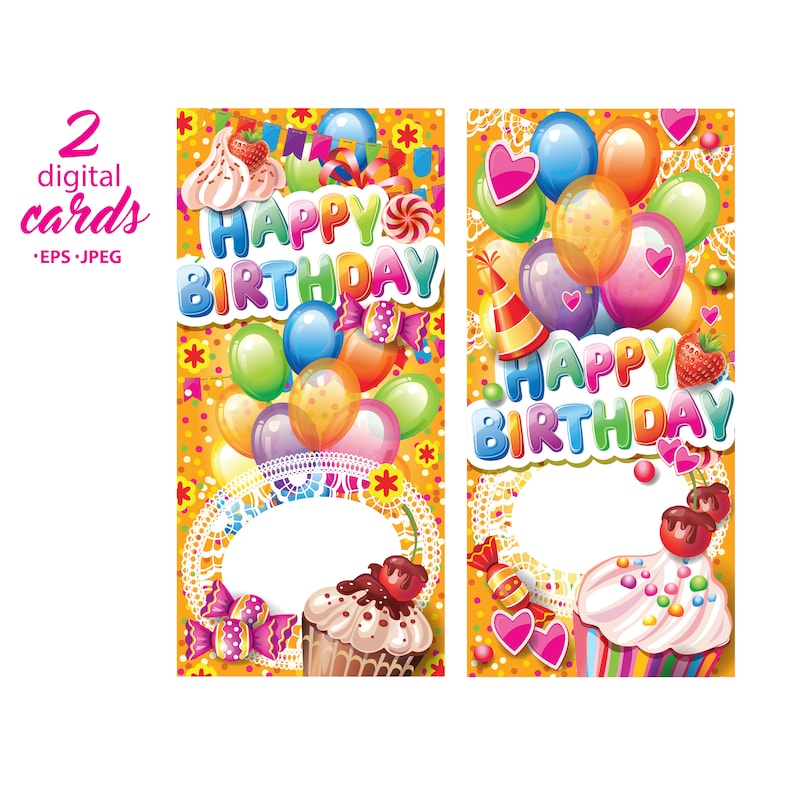 Happy Birthday Digital Clipart Party Décor PNG EPS - Etsy