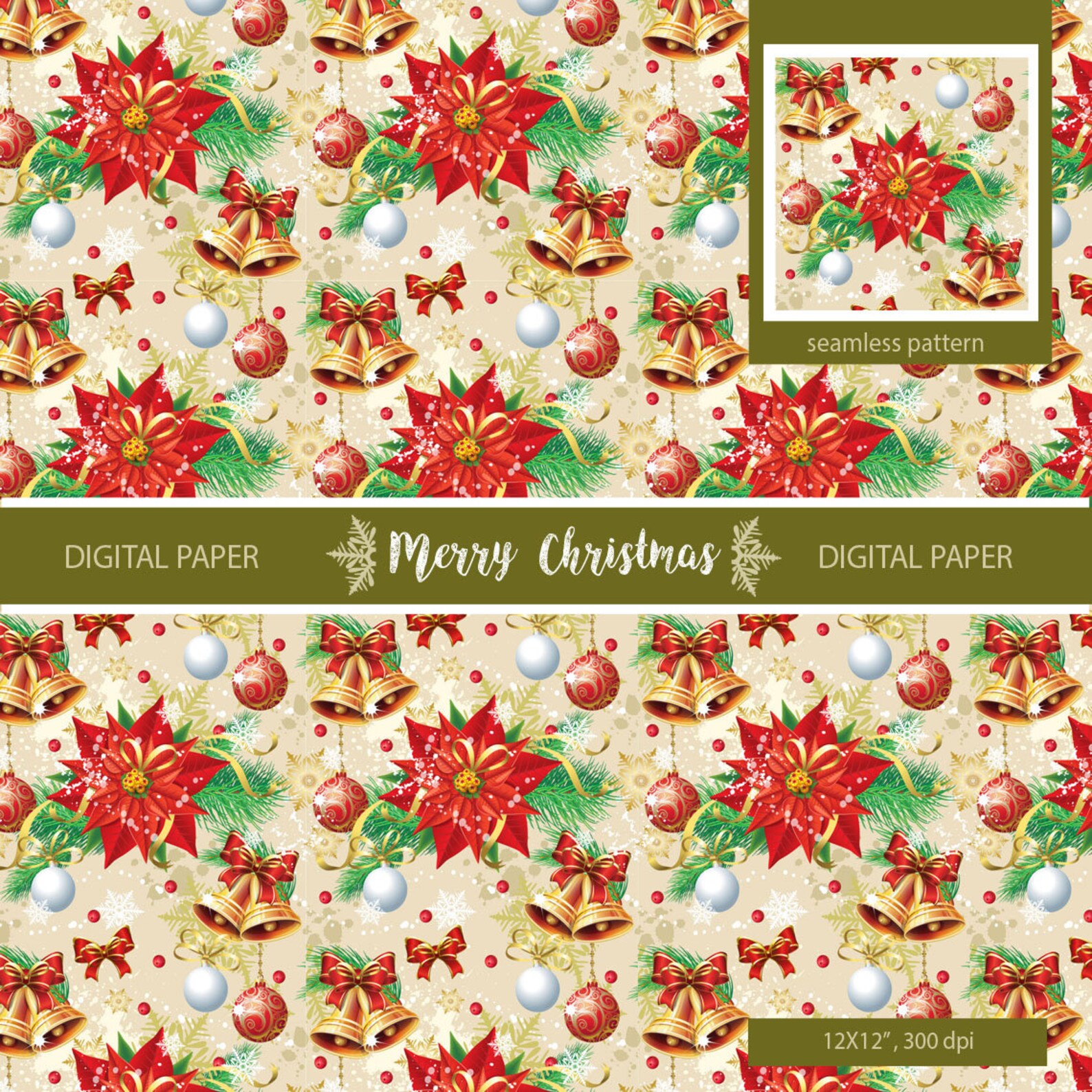 Christmas DIGITAL Papers Scrapbook Papers Digital Paper - Etsy