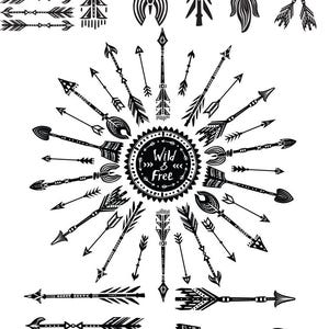 Arrows Clipart Bundle SVG PNG EPS | Color and Black & White Designs ...