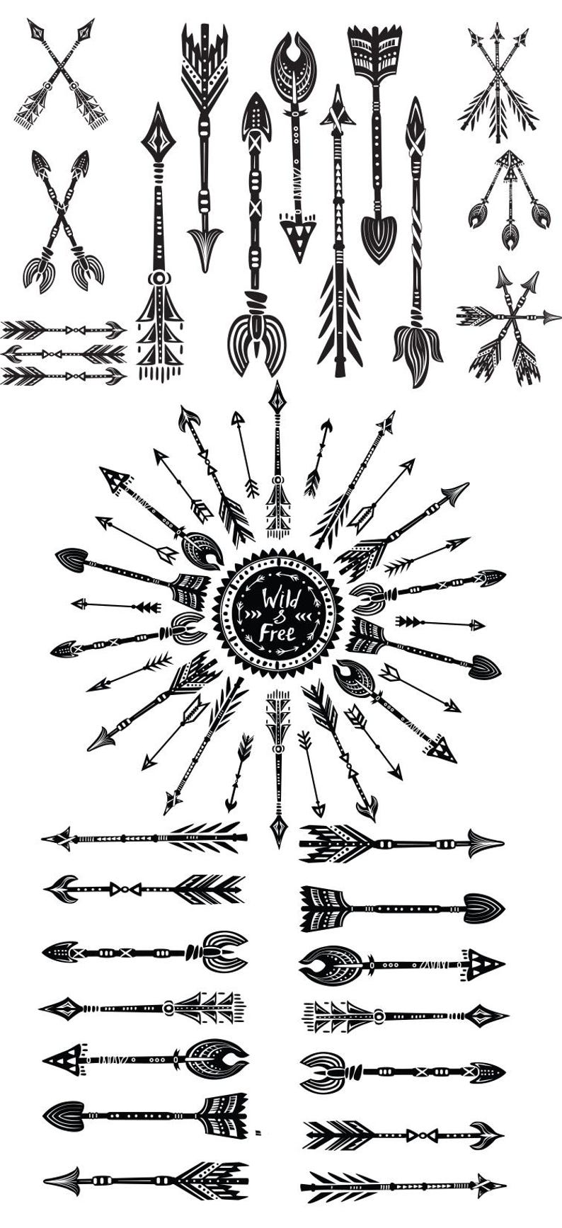 Arrows Clipart Bundle SVG PNG EPS | Color and Black & White Designs ...