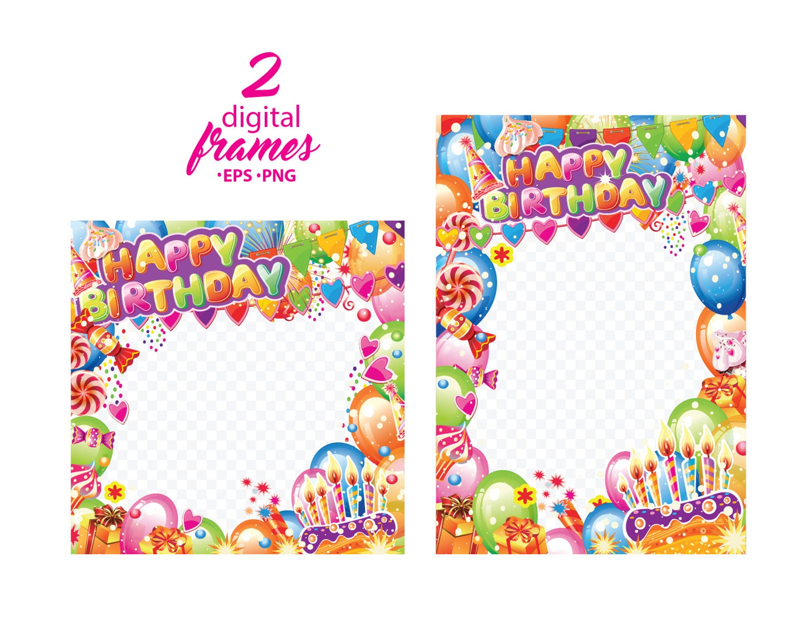 Happy Birthday Digital Clipart, Party Décor, Happy Birthday PNG, EPS - Etsy