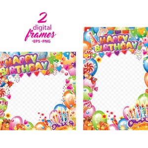 Happy Birthday Digital Clipart, Party Décor, Happy Birthday PNG, EPS - Etsy