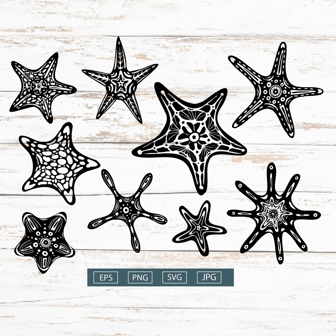 Seastar Clipart Seastar Tattoo Stencil Seastar Seastar - Etsy