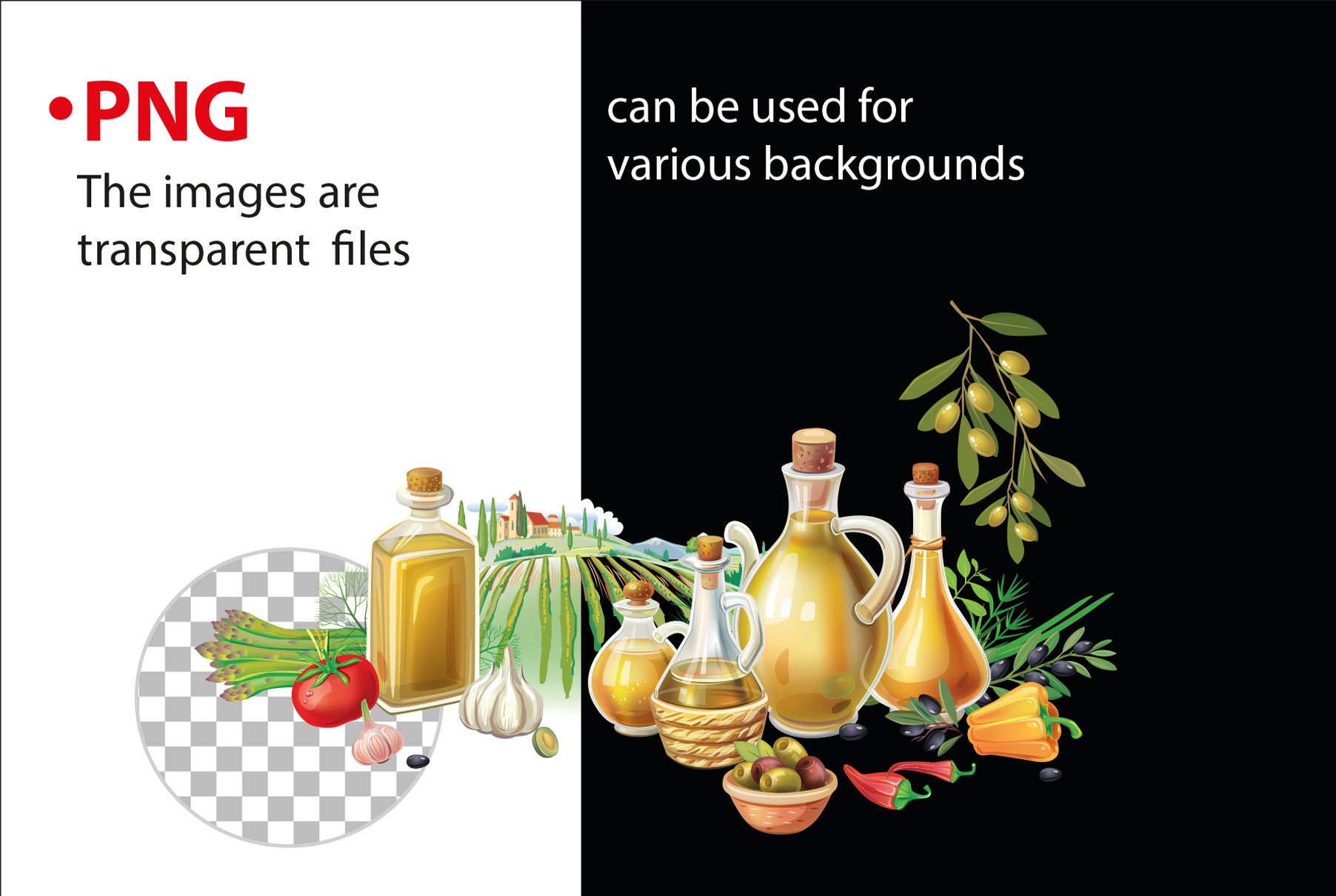 Rustic Charms of Organic Food, Healthy Food Clipart, Agricultural and ...