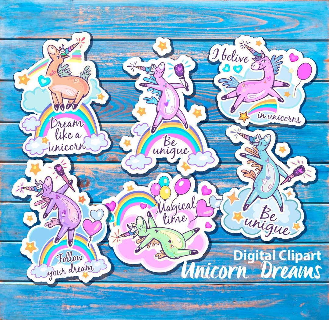 Unicorn Dreams Digital Clipart, Vector Clipart, Party Unicorns - Etsy
