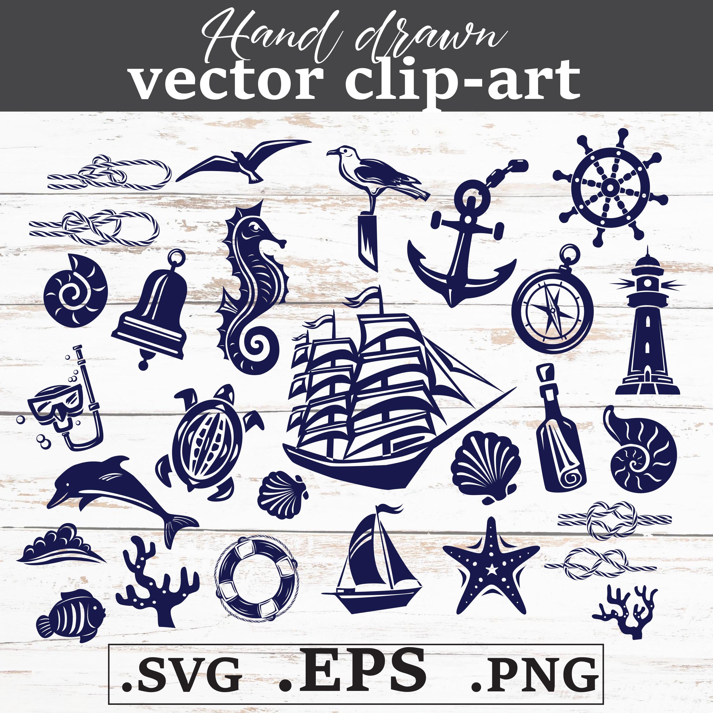 Nautical Clipart Set – Digital Download | Ocean-themed Vector Graphics ...