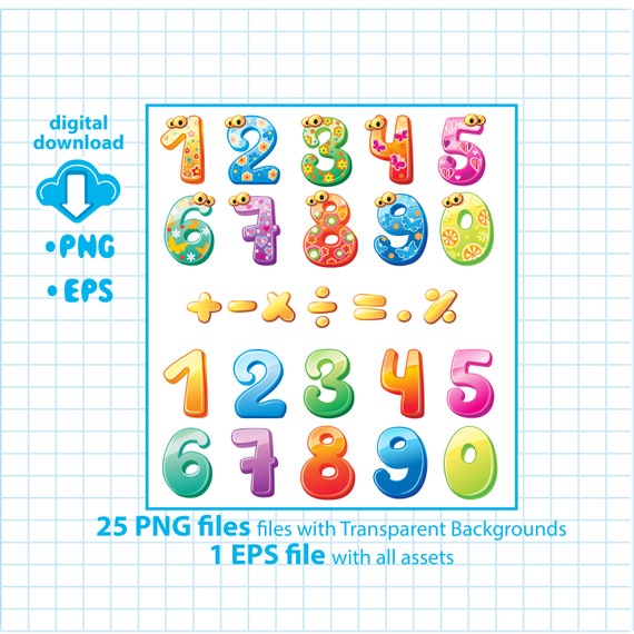 Funky Numbers Clipart 1