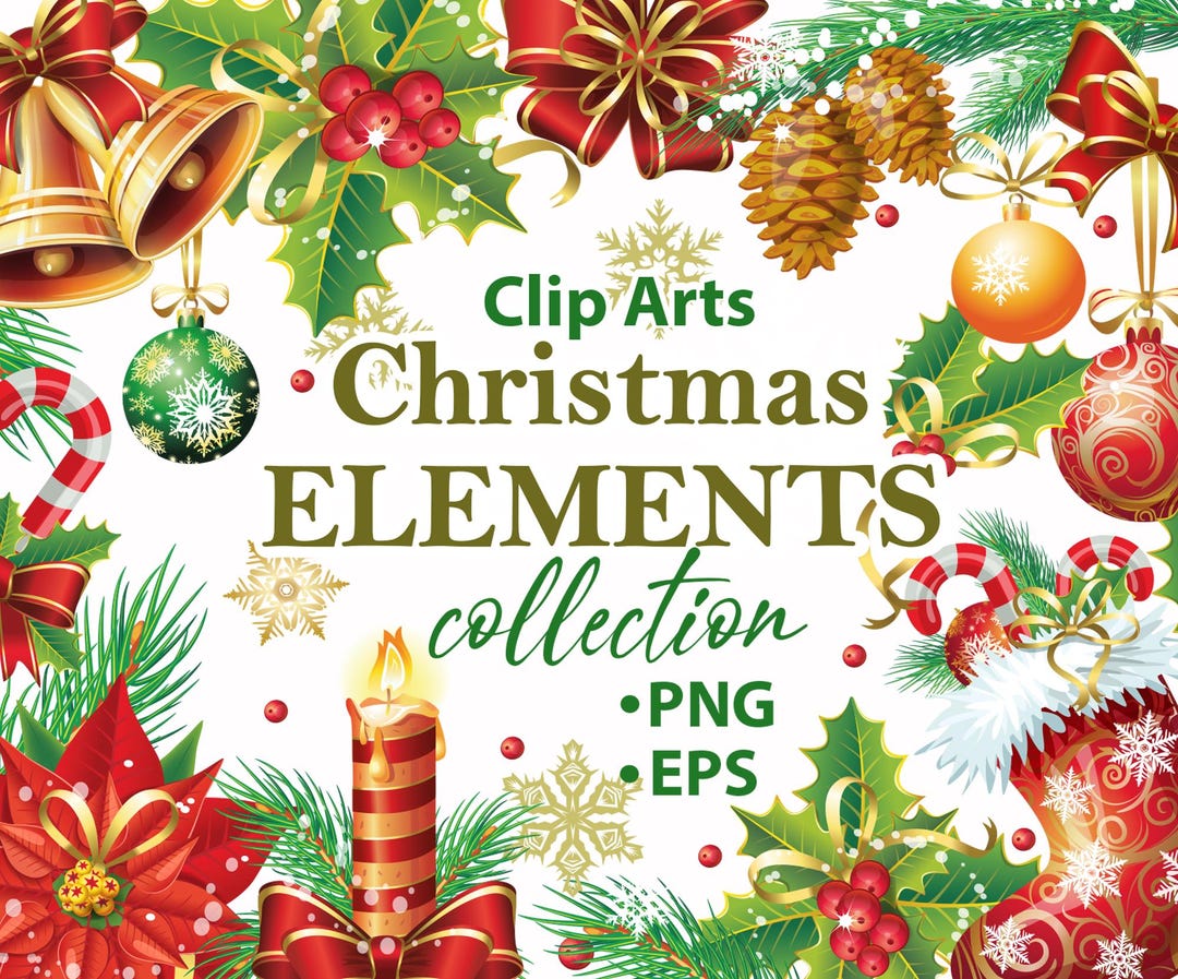 Christmas Winter Holiday Clipart Bundle | PNG & EPS Files Instant ...