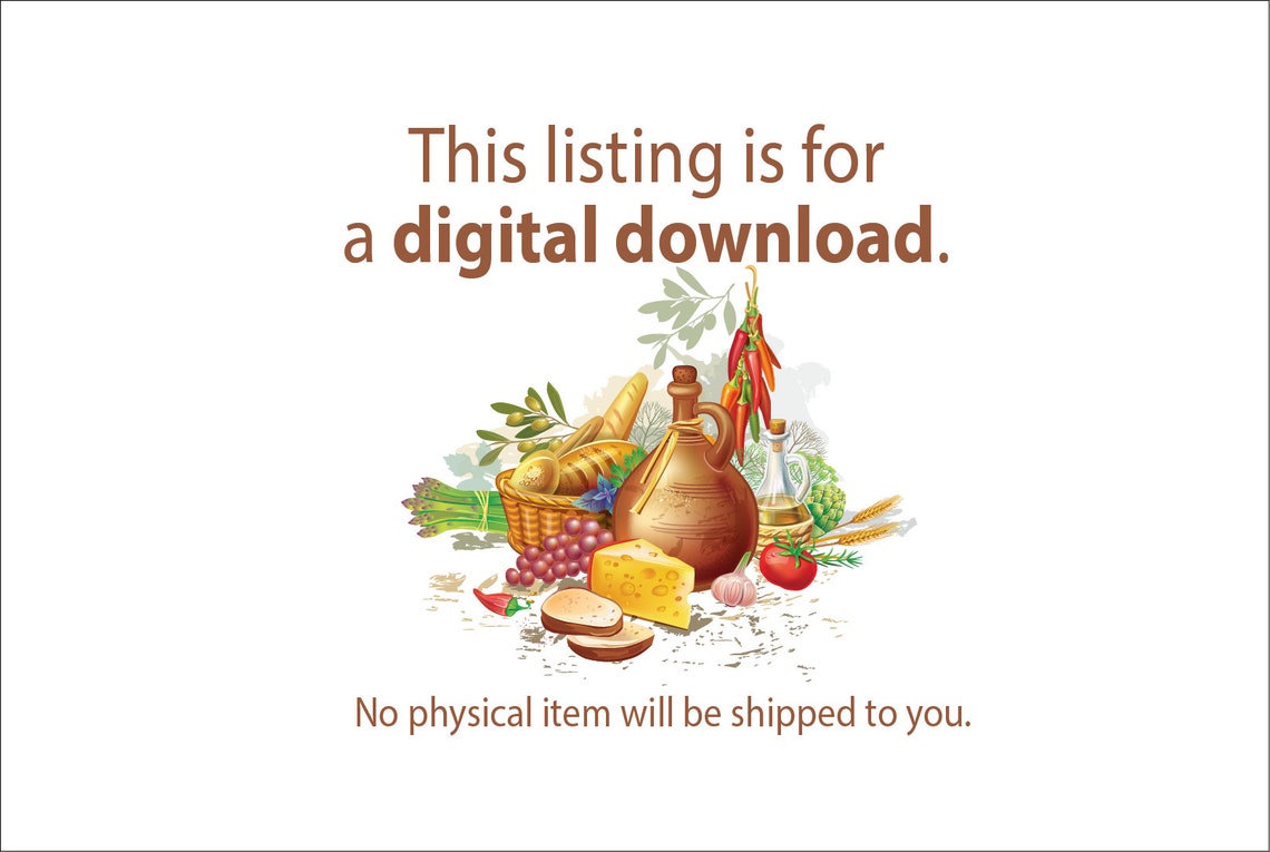 Rustic Charms of Organic Food Healthy Food Clipart - Etsy