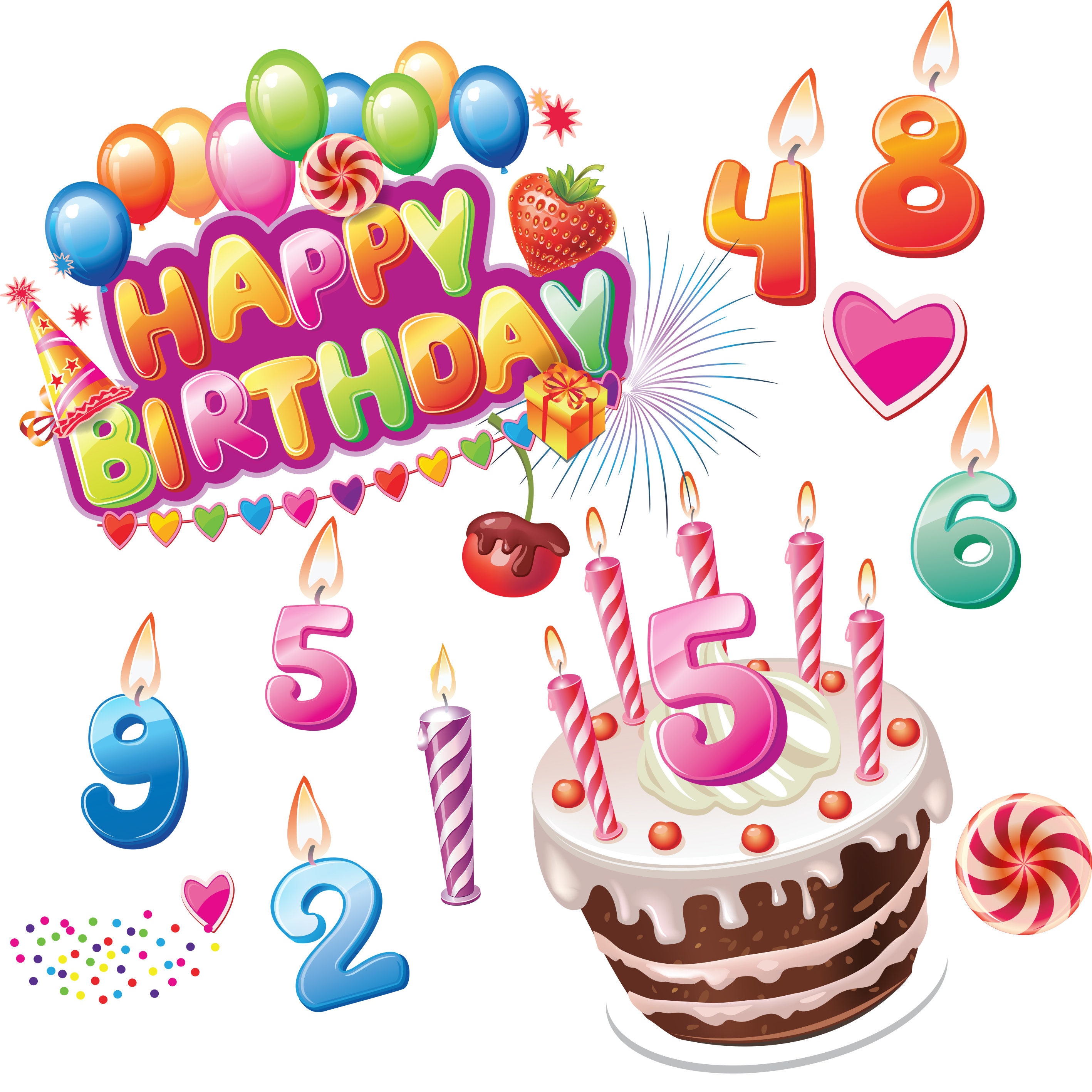 Happy Birthday Digital Clipart, Party Décor, Happy Birthday PNG, EPS - Etsy