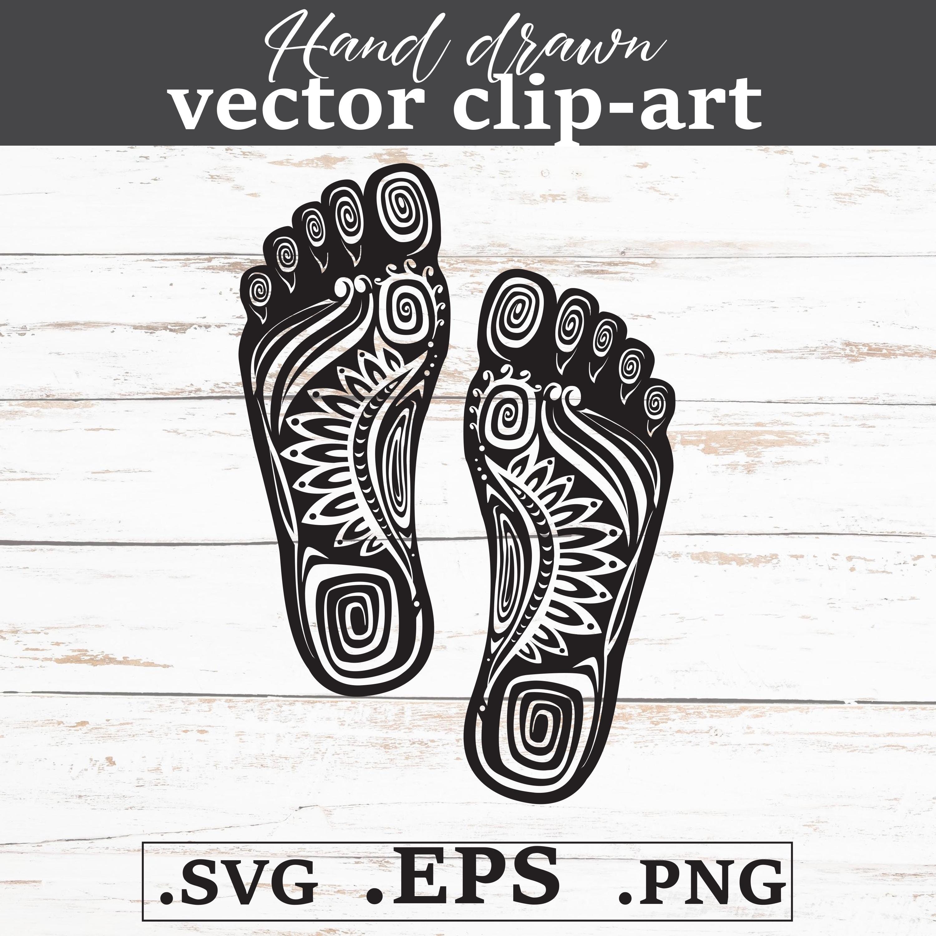 Footprint Clipart Bundle SVG PNG EPS | Tribal Footprint Digital File - Etsy