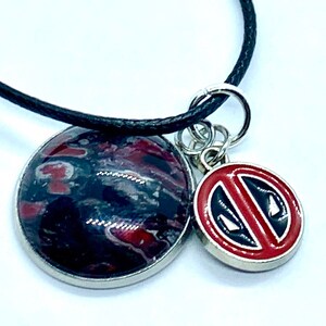 Deadpool Inspired, Hand Painted Pendant, Charm Necklace AJ - Etsy