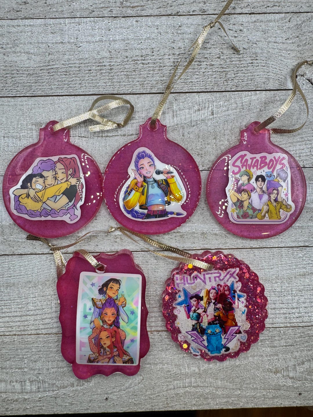 Kpop Demon Hunters Huntrix Inspired Resin Pink Ornaments (AJ) - Etsy