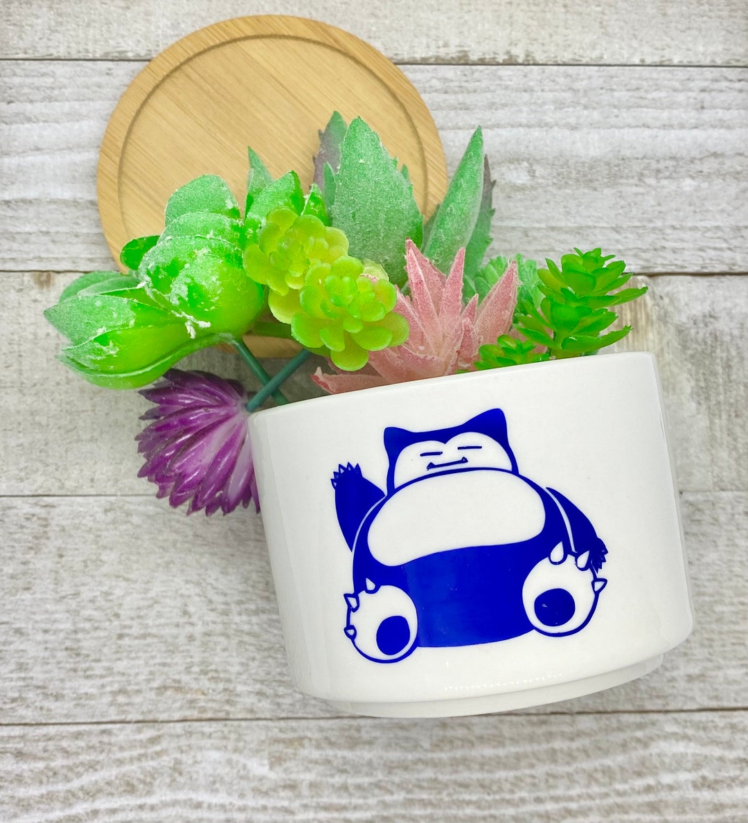 Pokémon Snorlax Inspired/ 3.15 Inch Ceramic Succulent Flower Planter ...