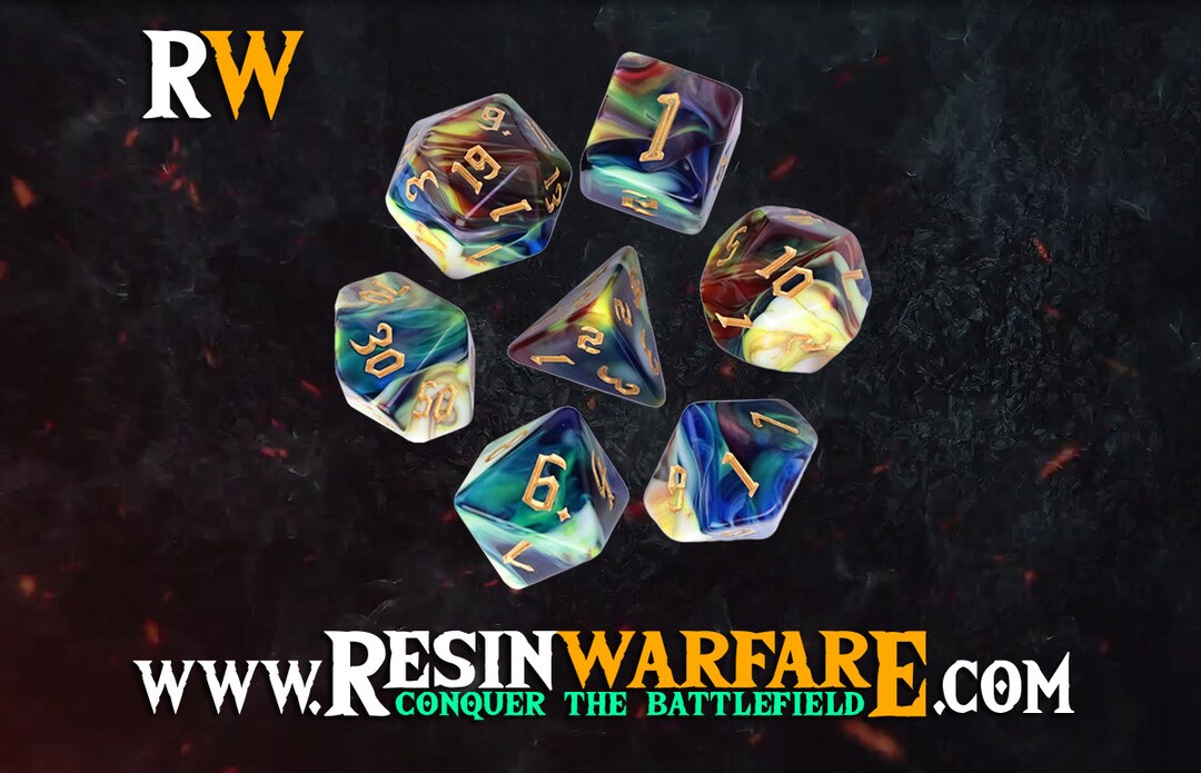 Handcrafted DnD Dice Set 7 Dices D4 D6 D8 D10 x2 D12 - Etsy España