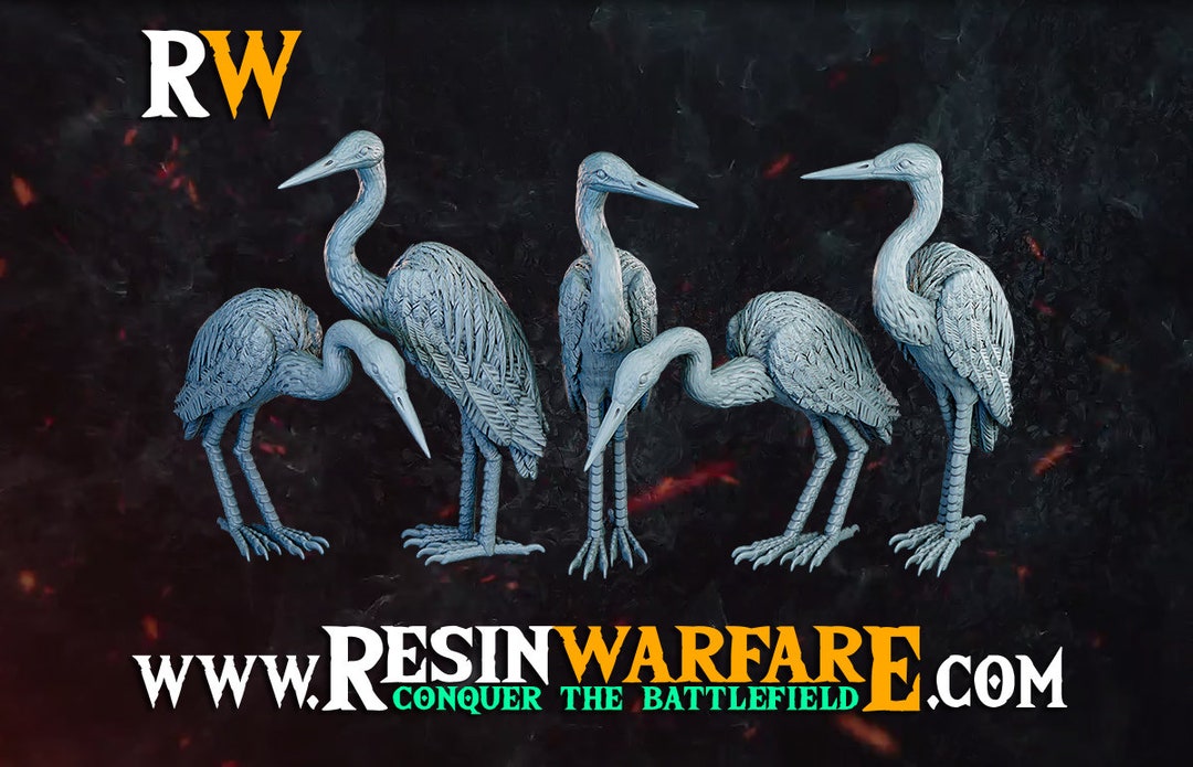 Herons 5 Miniatures Scale 28mm / 1:56 rw-animals - Etsy