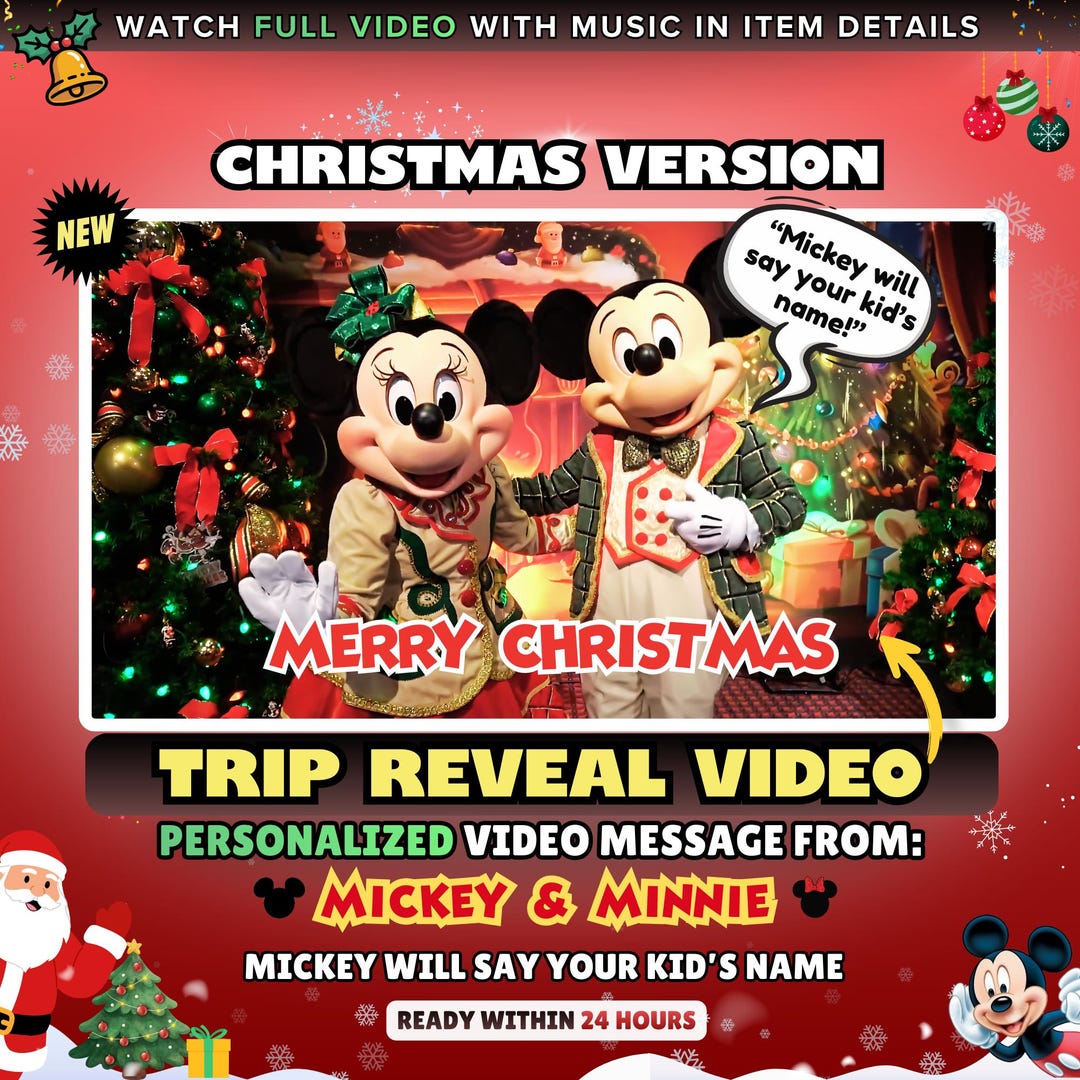 Personalized Surprise Trip Reveal Video, Custom Message From Mickey ...