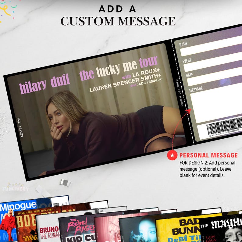 Physical Ticket Custom Personalized Laminated Concert Event Ticket ...