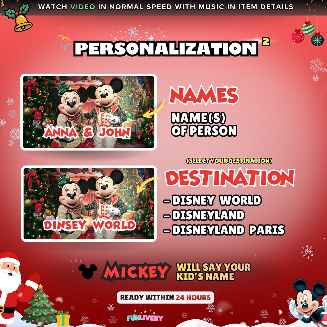 Personalized Surprise Trip Reveal Video, Custom Message From Mickey ...