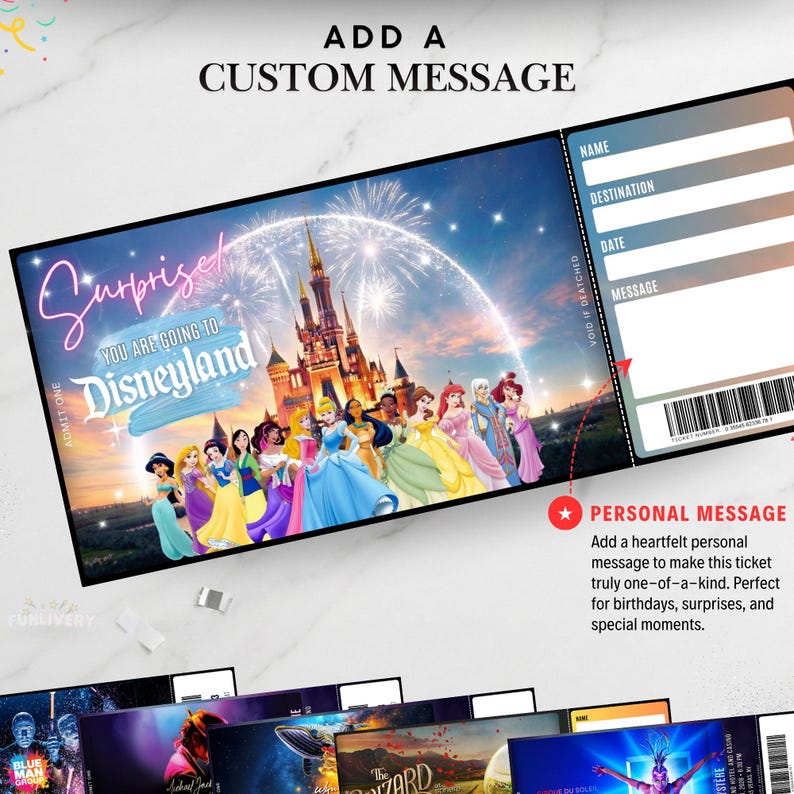 Editable Disney World Ticket, Custom Disneyworld Surprise Ticket for ...