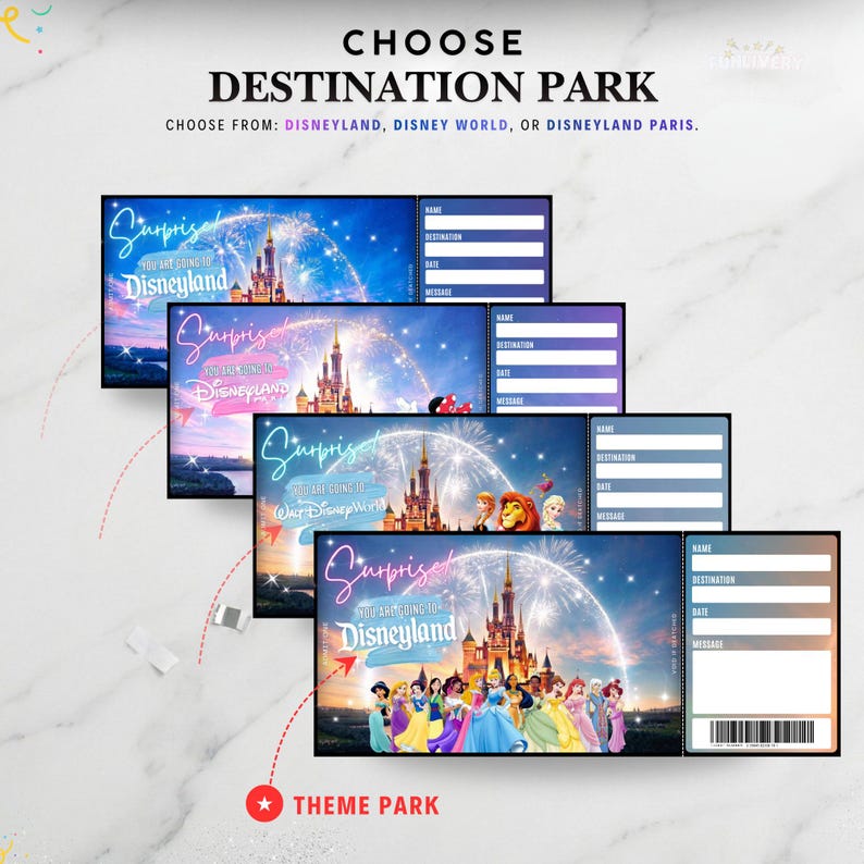 Editable Disney World Ticket, Custom Disneyworld Surprise Ticket for ...