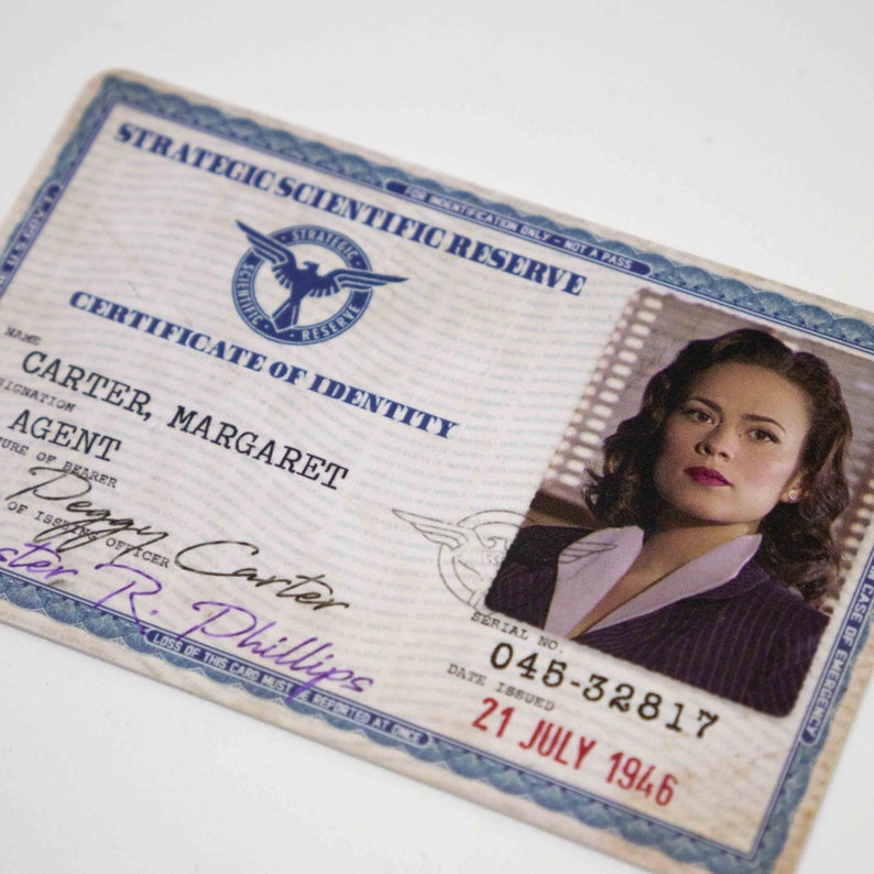 Marvels Agent Carter TV Show SSR ID Badge Peggy Carter | Etsy