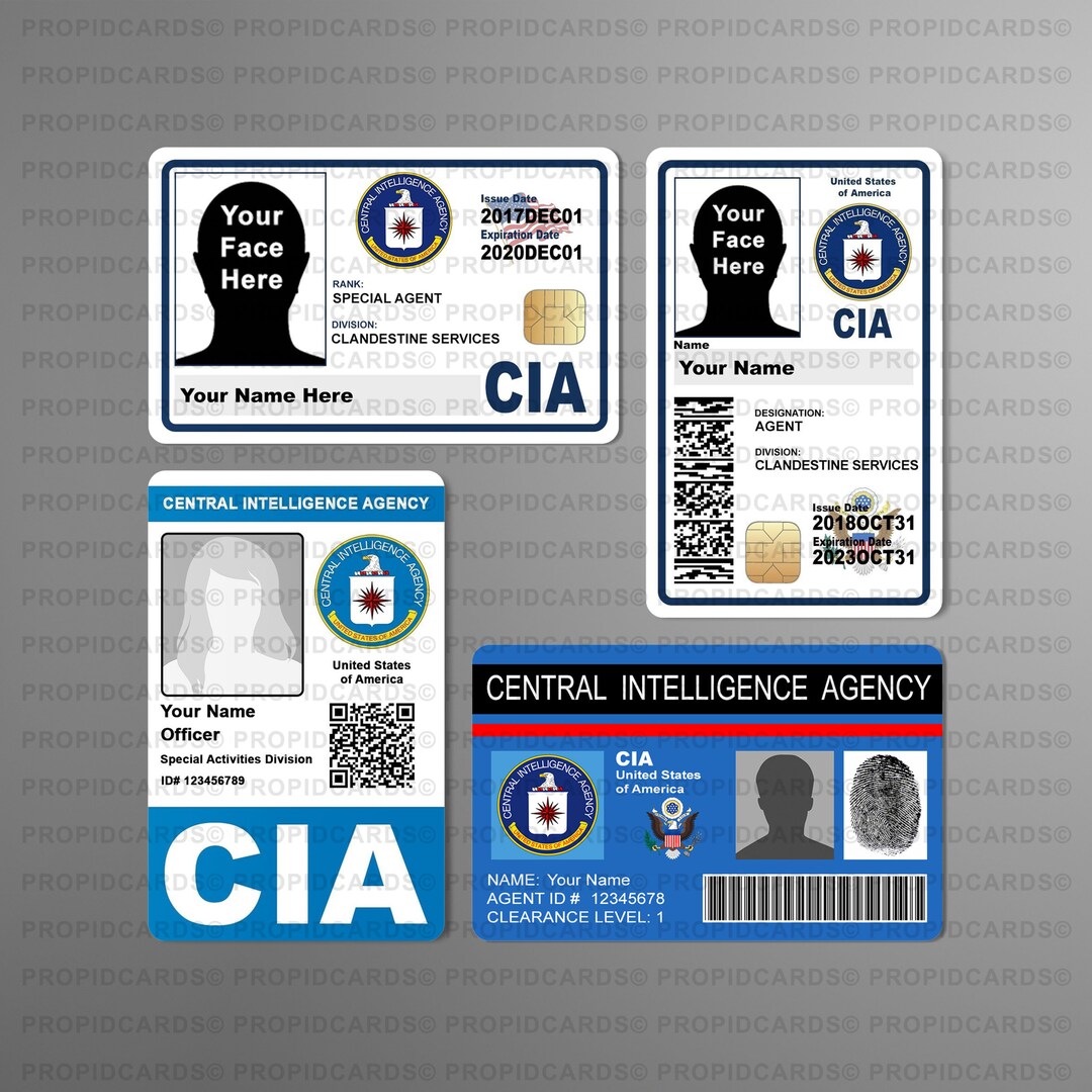 Novelty CIA ID Badges Movie Prop TV Props Central Etsy