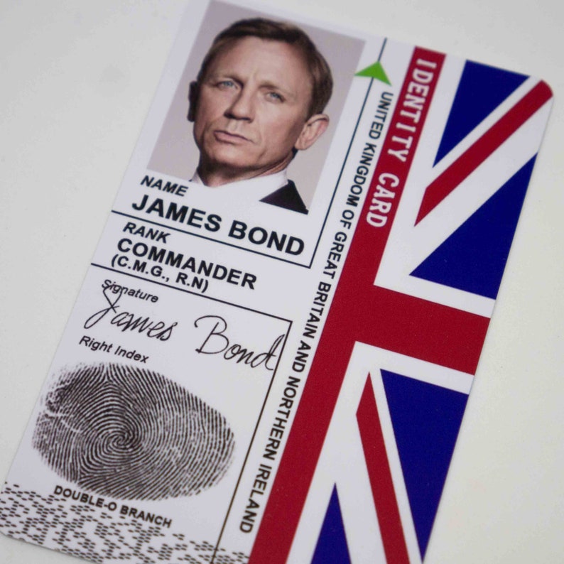 James Bond 007 Secret Agent ID Card Secret Intelligence | Etsy