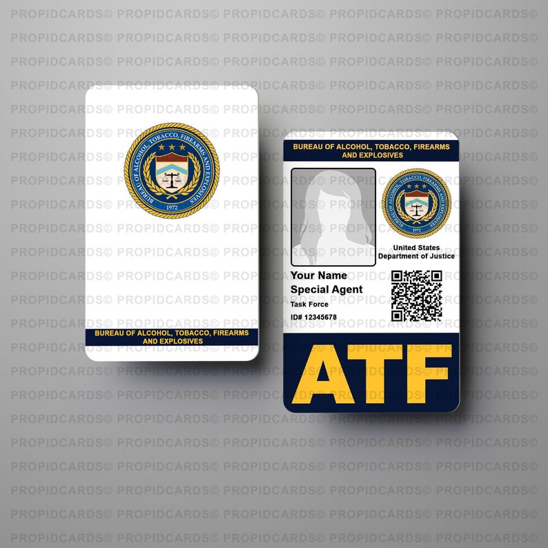 Novelty ATF ID Badges Movie & TV Props Bureau of Alcohol - Etsy