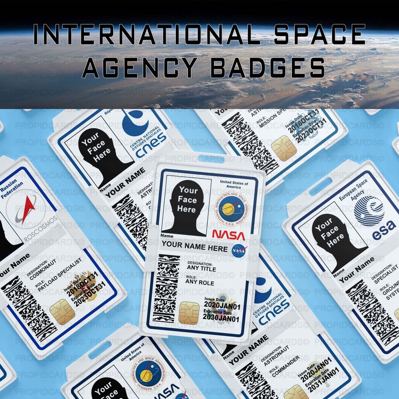 Customizable Novelty Astronaut ID Badge Space Cadet SpaceX | Etsy